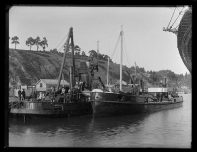 Port Nelson, Dredge at Wharf - Nelson Provincial Museum