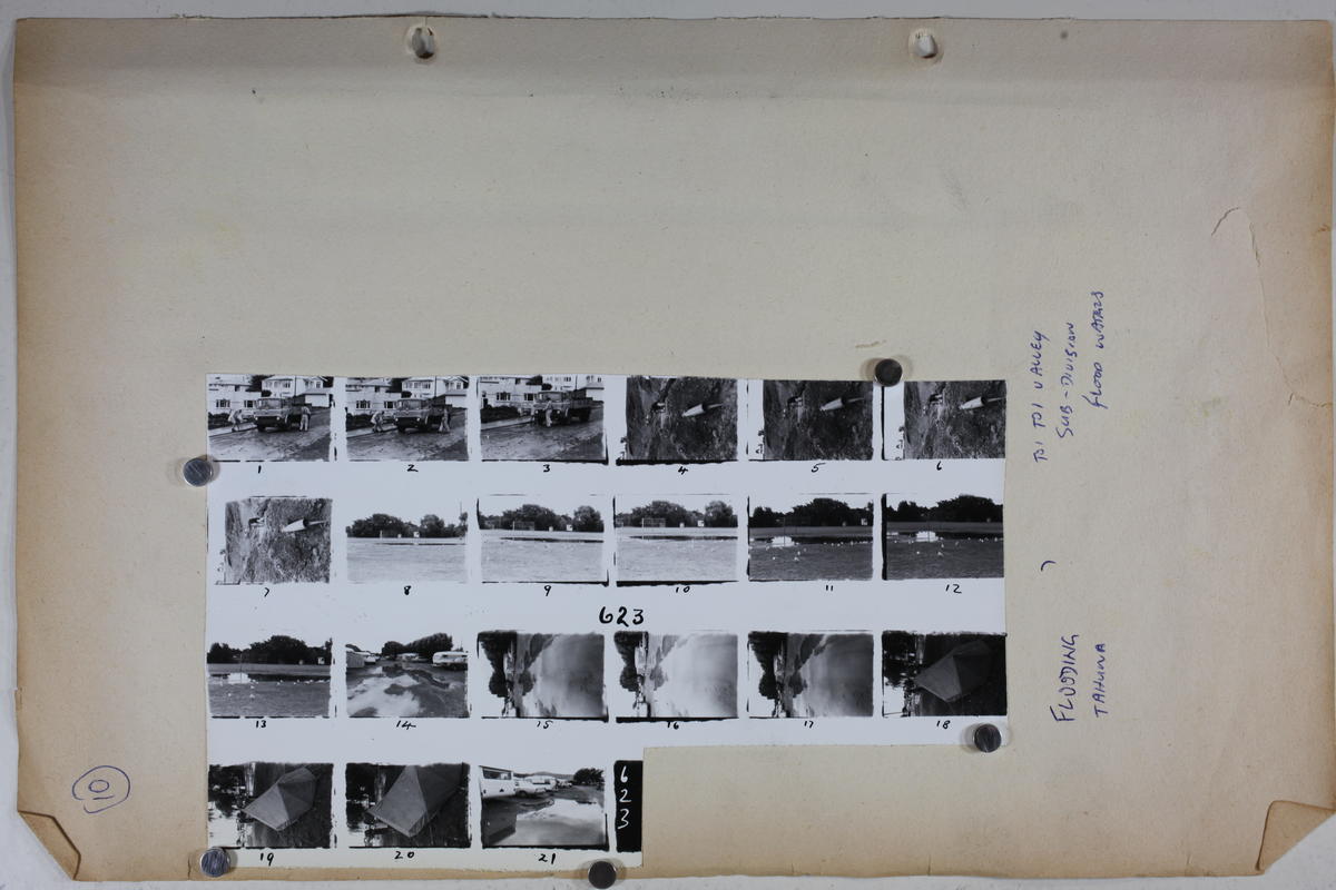 Geoffrey C Wood Nelson Evening Mail proof sheet: Flooding [at] Tahuna ...