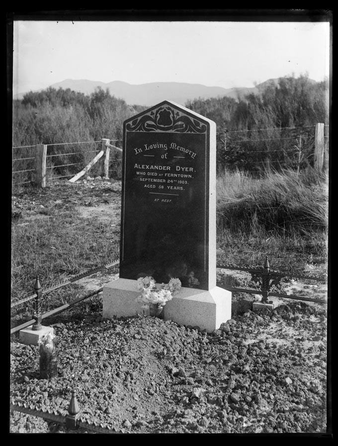 Alexander Dyer, tombstone, Collingwood - Nelson Provincial Museum