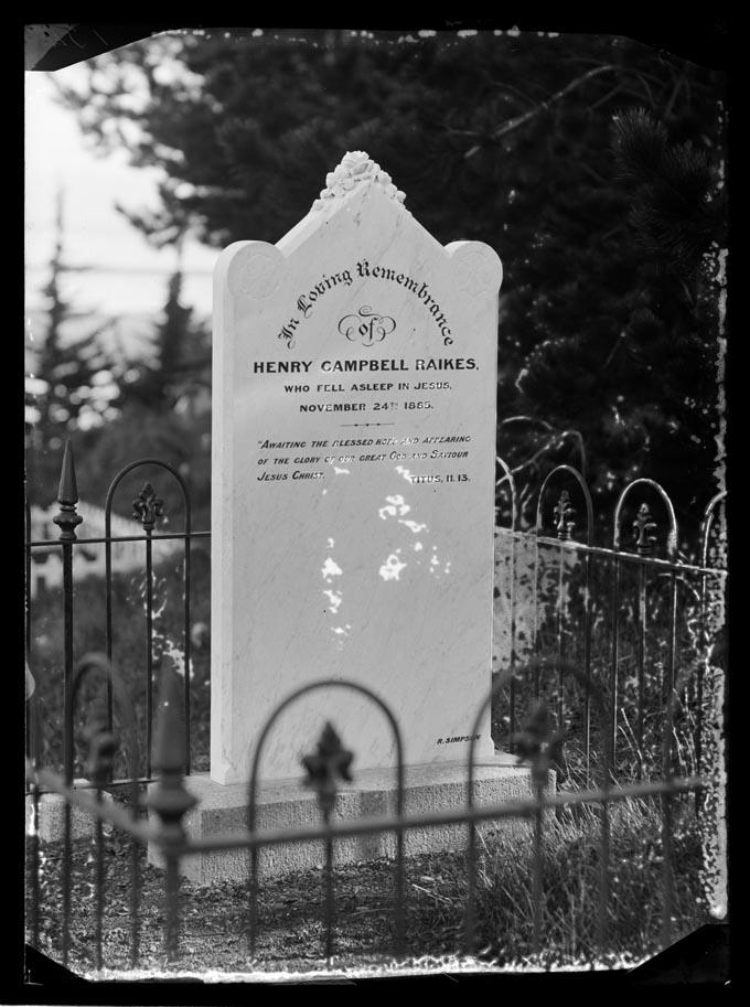 Raikes, Henry Campbell, Tombstone - Nelson Provincial Museum