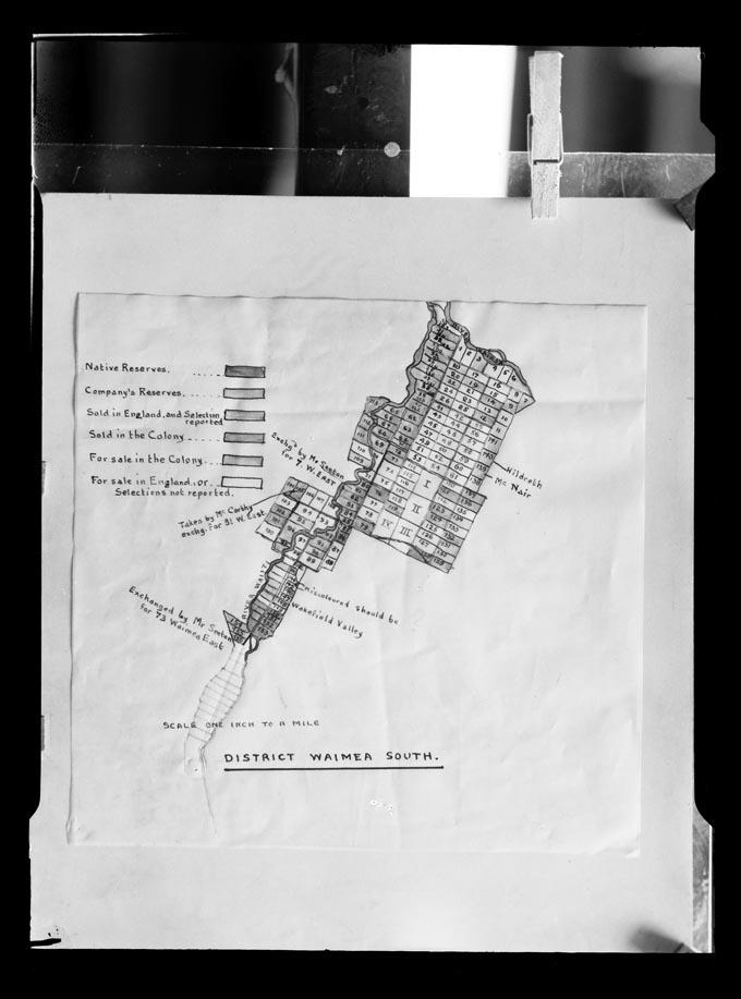 Copy. Plan of Waimea South Sections (2 of 2 negs) - Nelson Provincial ...
